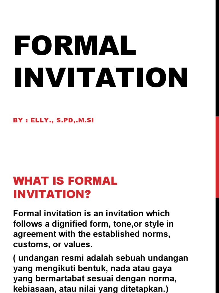 Understanding Formal Invitations | PDF