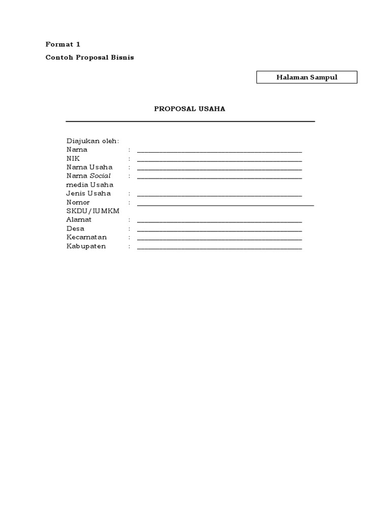 Contoh Proposal Bisnis Lengkap dan Terstruktur | PDF | Bisnis