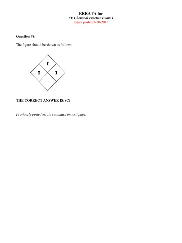 2013 FE Che Practice Errata v3 | PDF