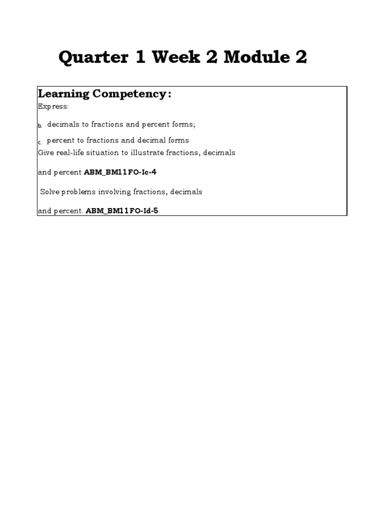 Business Math Module 2 | PDF | Decimal | Percentage