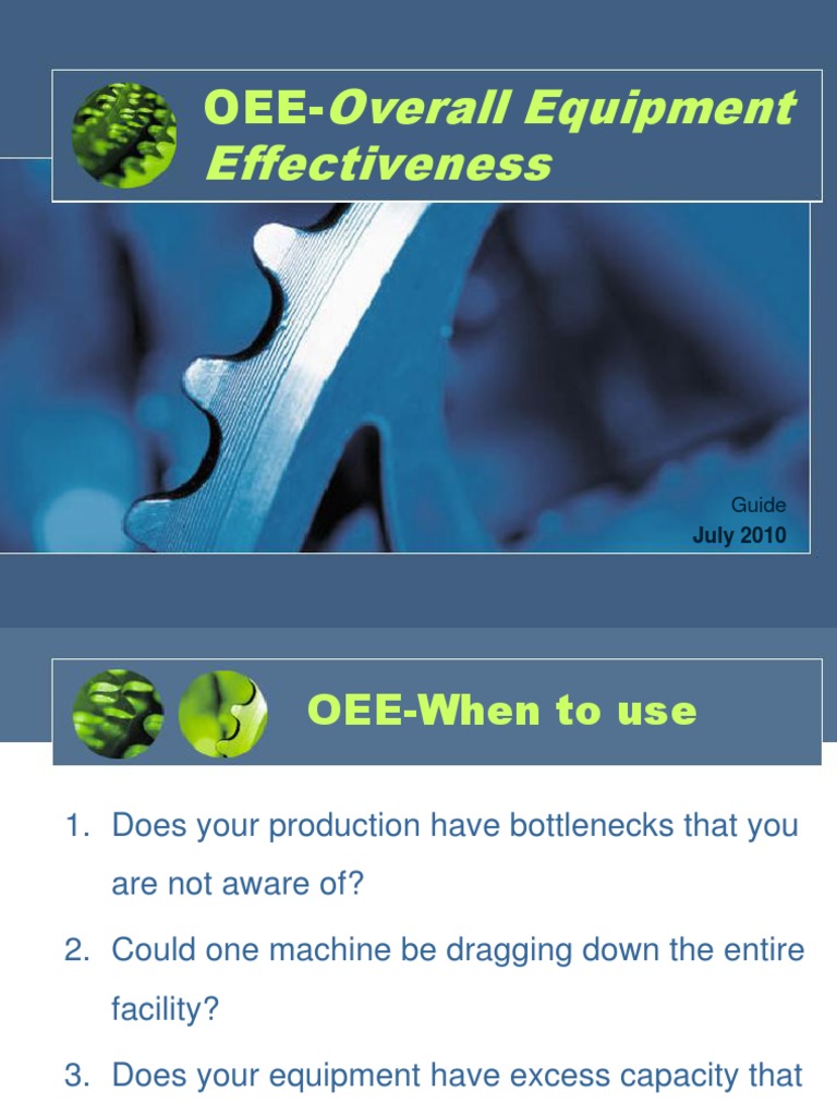Overall Equipment Effectiveness: Guide | PDF | Secondary Sector Of The ...