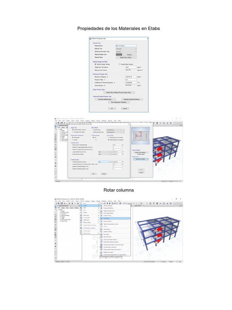 Propiedades de Los Materiales en Etabs | PDF