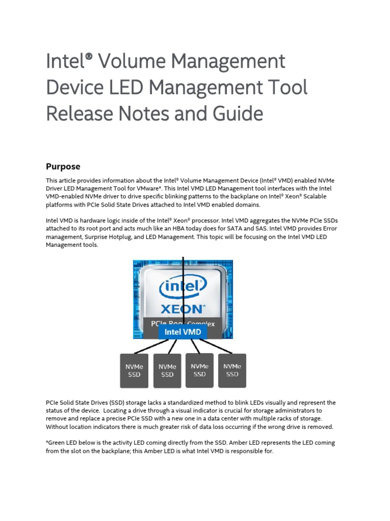 Intel® Volume Management Device LED Management Tool Release Notes and ...