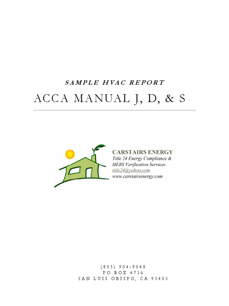 Ac C A M A N Ua L J, D, & S: Sample Hvac Report | PDF | Duct (Flow ...