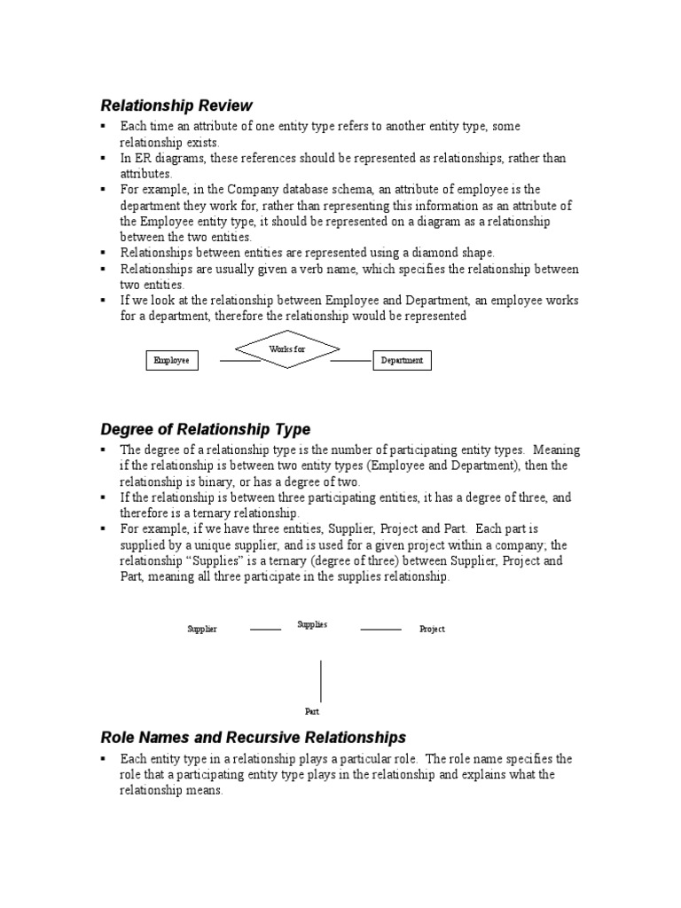 Relationship Review: Works For Employee Department | PDF | Computing ...