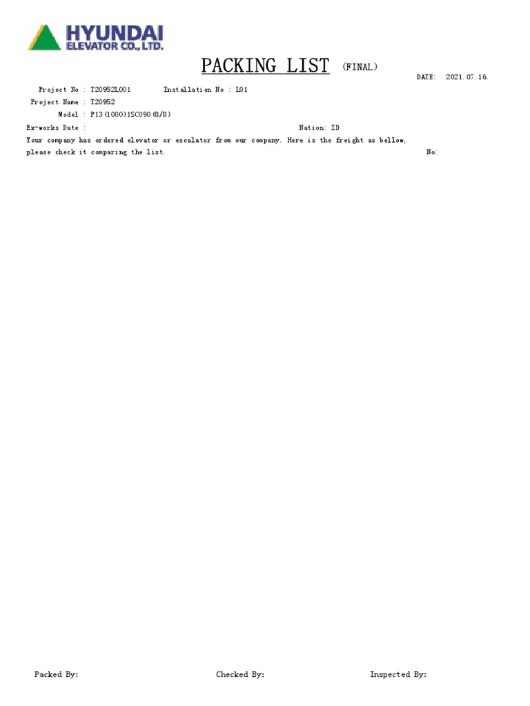 Packing List: (Final) | PDF | Computers