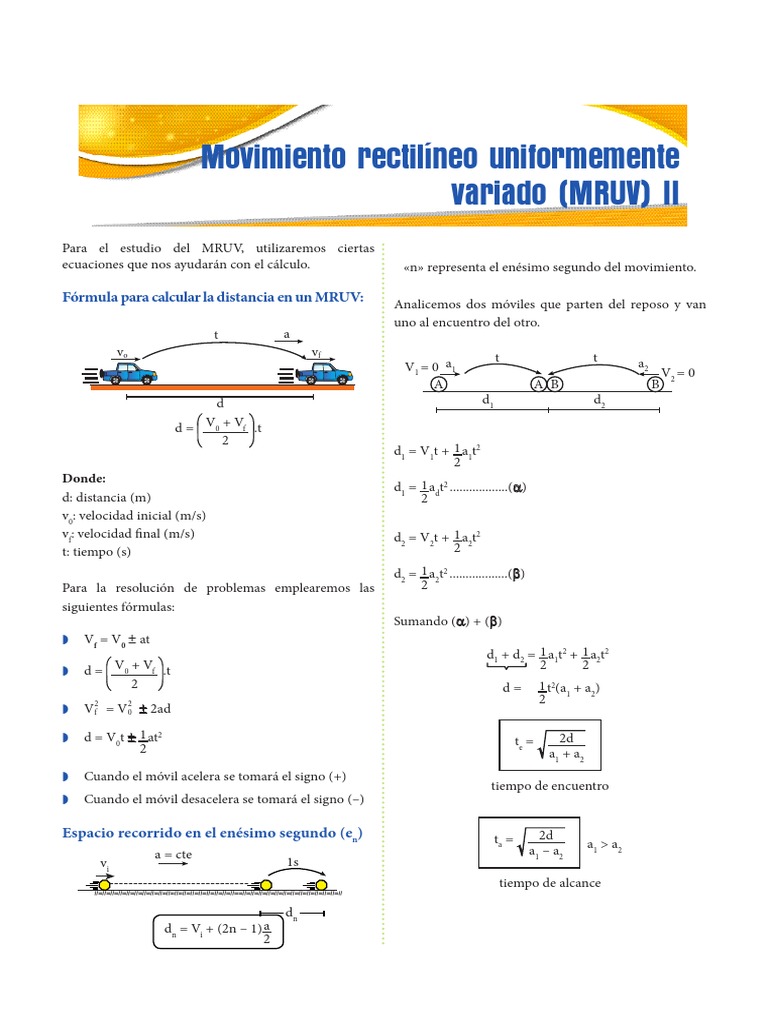 11 Mruv Ii | PDF | Aceleración | Velocidad