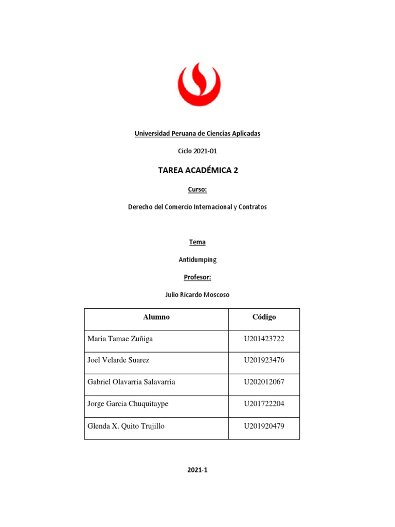Tarea Academica 2 - Derecho | PDF | Perú | Industria textil