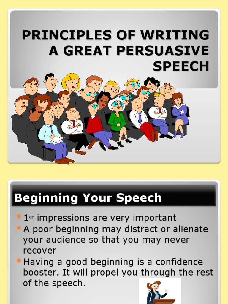 Principles of Writing A Great Persuasive Speech | PDF | Credibility ...
