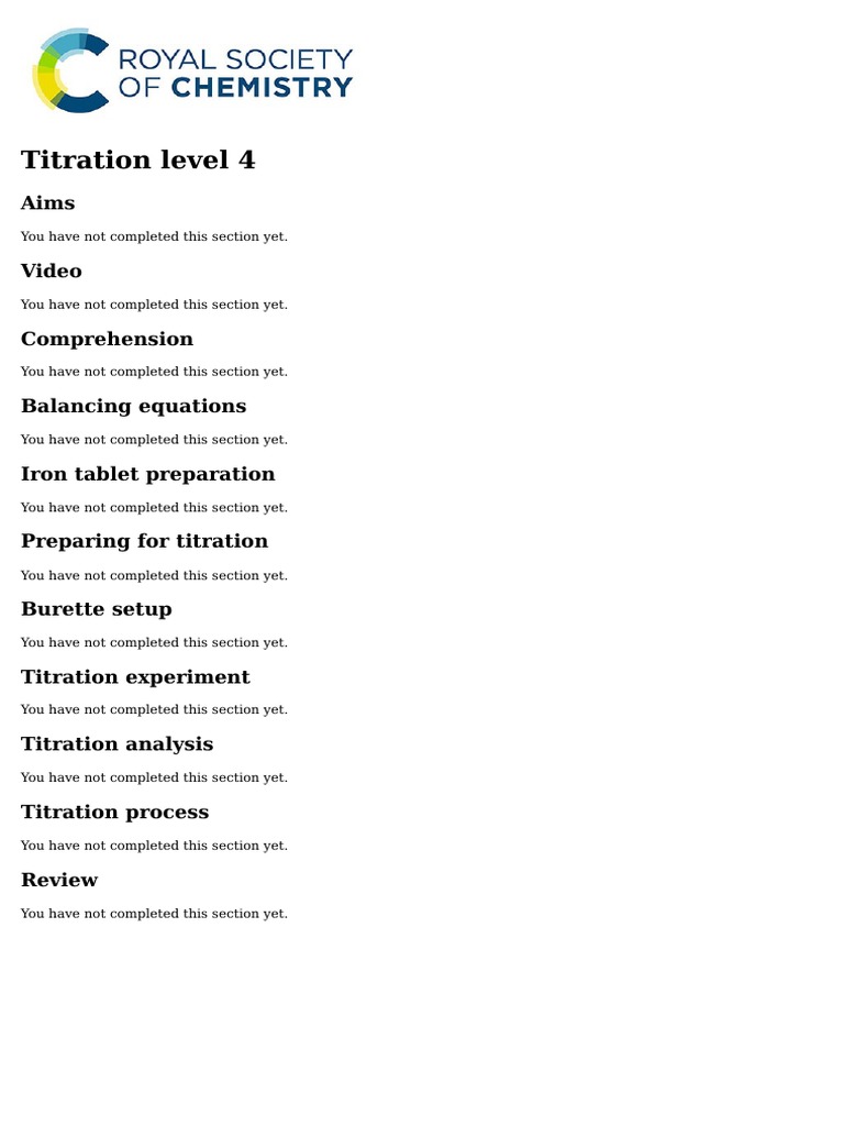 Titration Level 4 Labnotebook | PDF | Self-Improvement