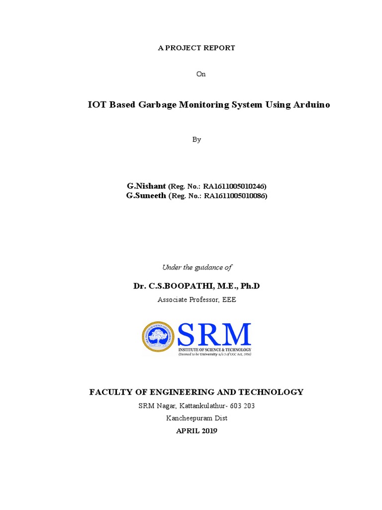 IoT Based Smart Garbage Monitoring System | PDF | Arduino | Modem