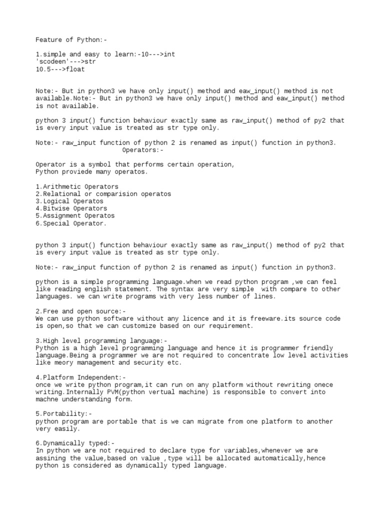 Class 3 Features and Flavors Python | PDF | Python (Programming Language) | Programming Language