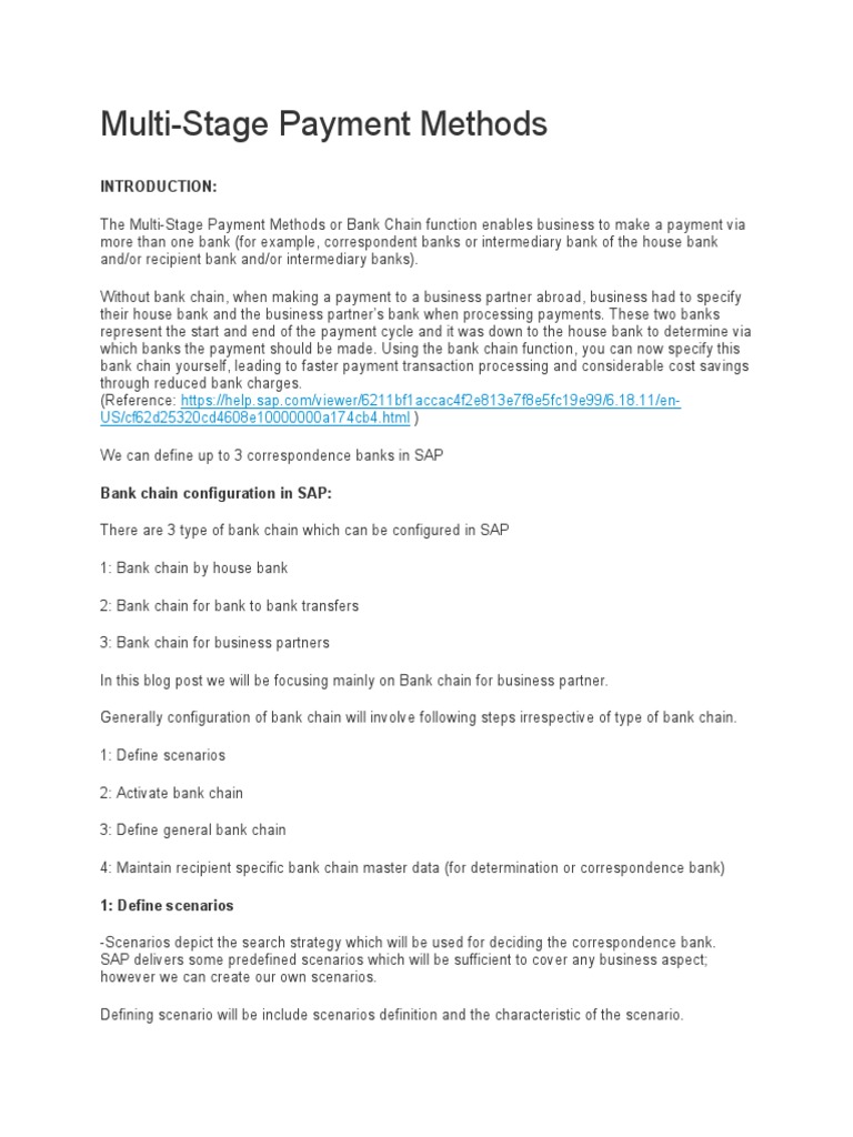 Configuring Multi-Stage Payments in SAP | PDF | Banks | Payments