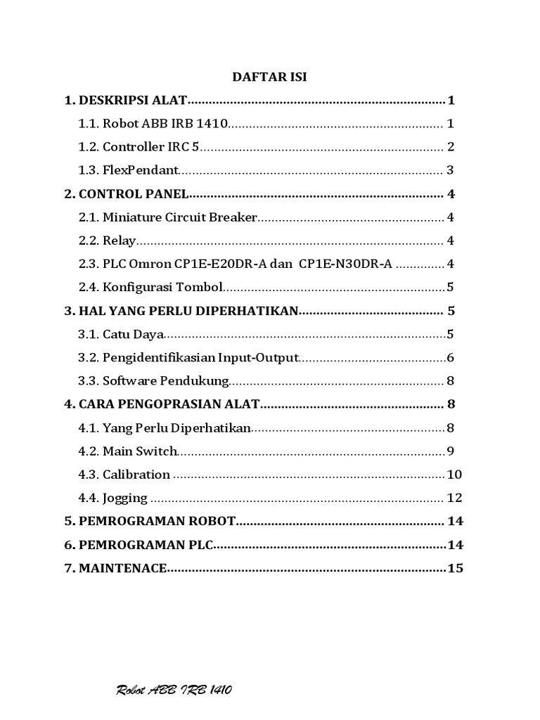 MANUAL BOOK Robot Abb 1410 | PDF