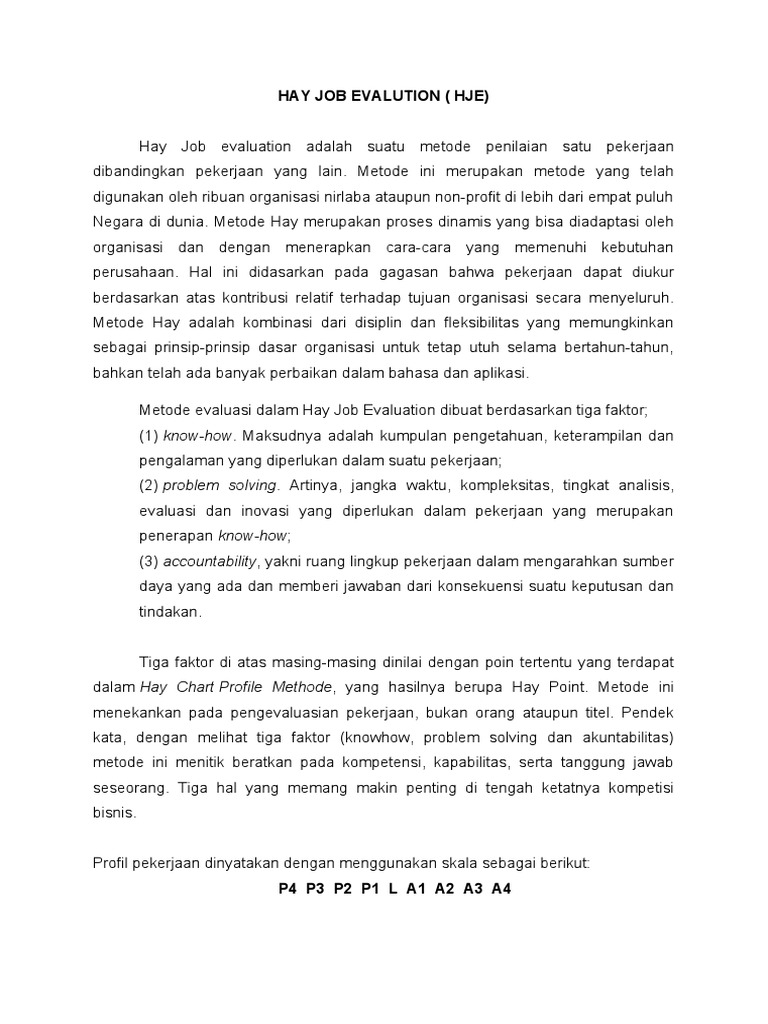 Hay Job Evalution | PDF