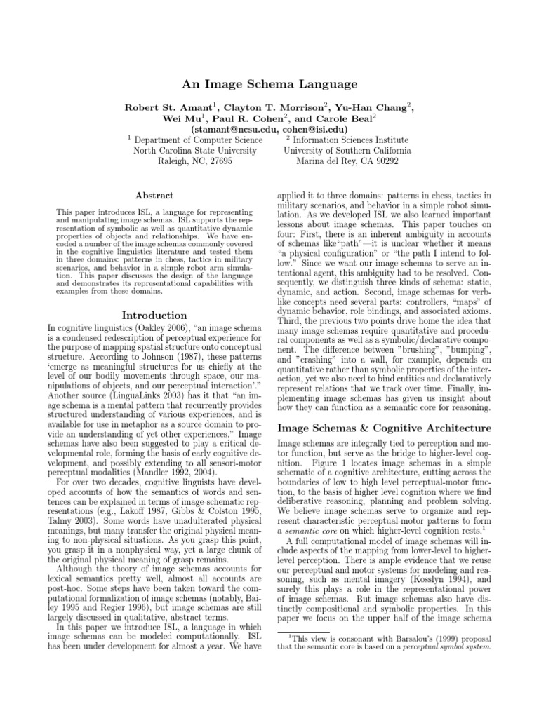 An Image Schema Language | PDF