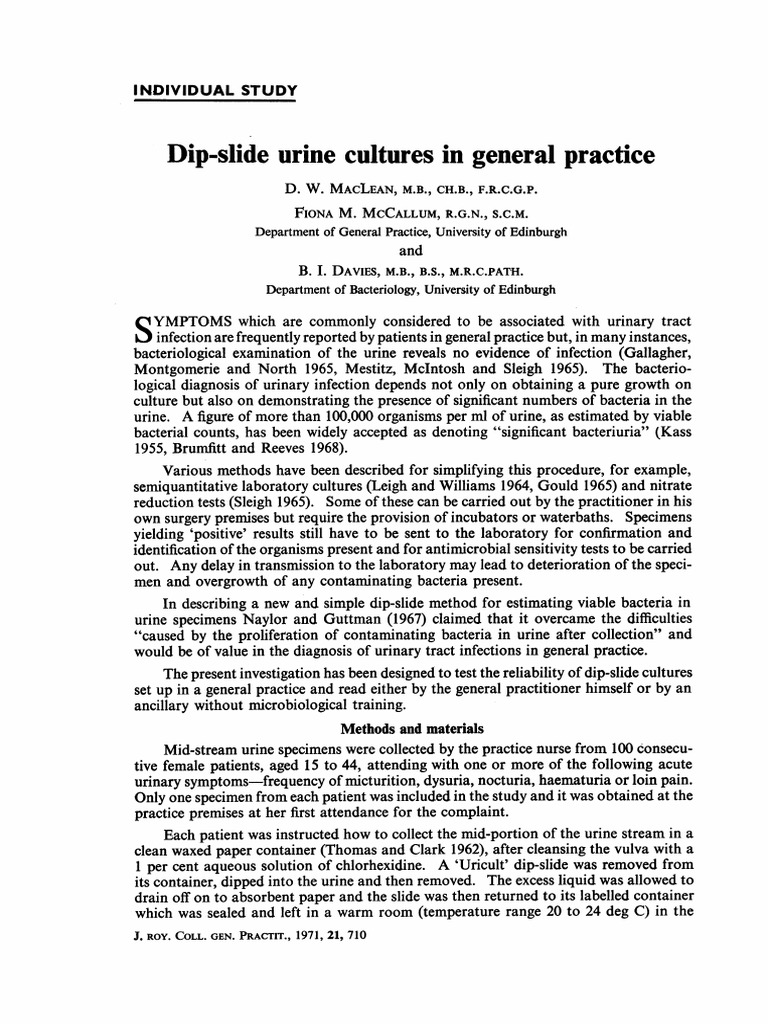 DipSlide For Urine | Download Free PDF | Infection | Medical Specialties