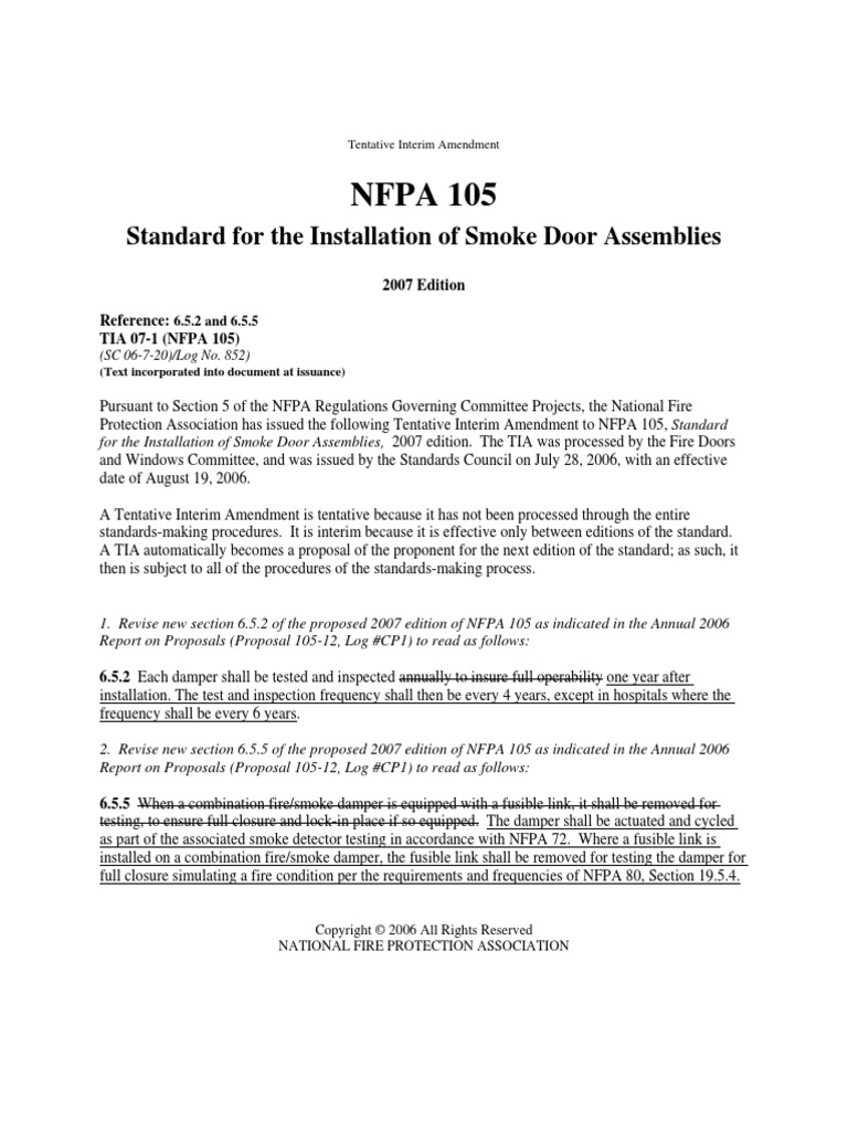 NFPA 105 Tentative Interim Amendment | PDF | Science & Mathematics ...