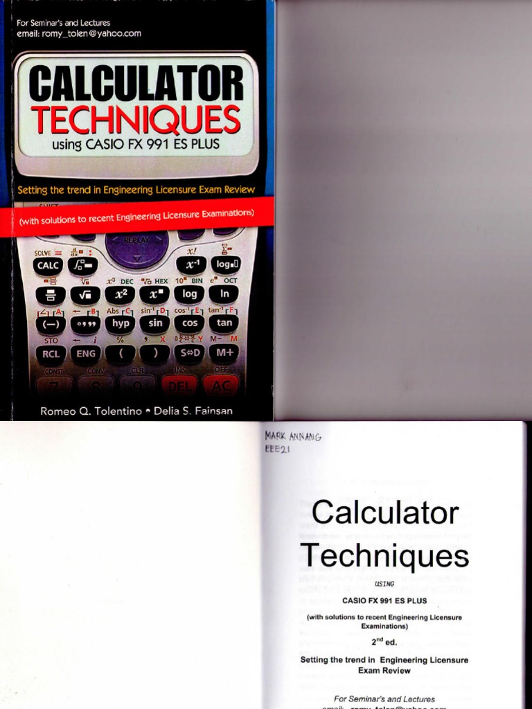 Calculator Techniques Casio FX 991 Es Pluspdf PDF Free | PDF