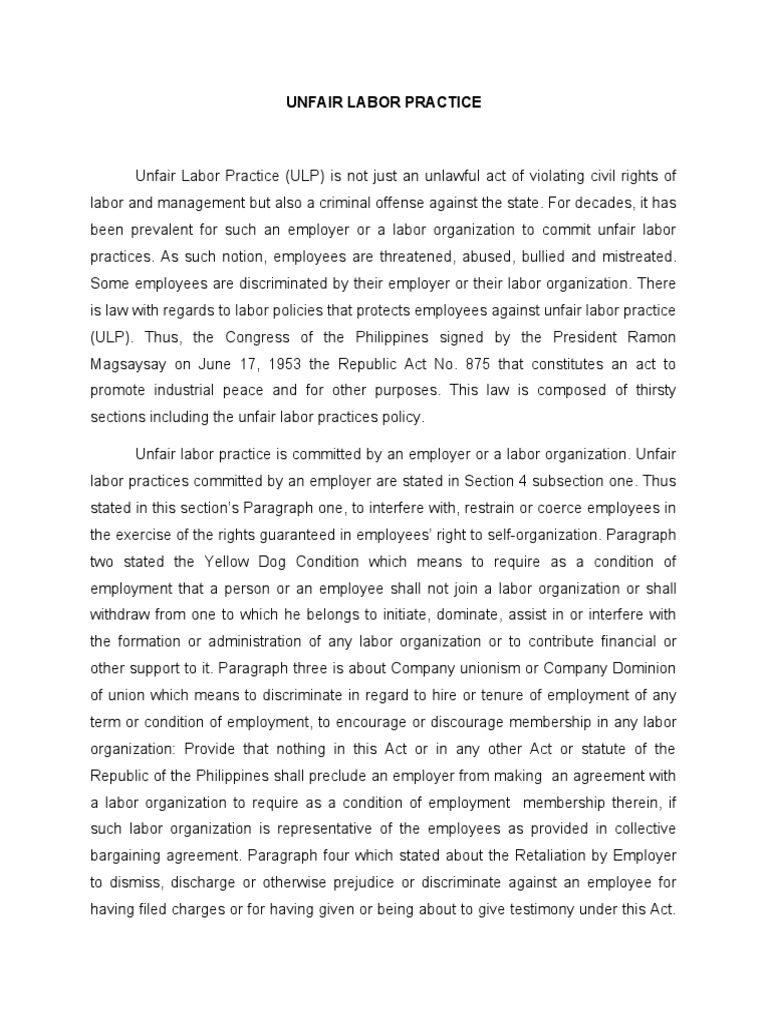 Position Paper | PDF | Employment | Collective Bargaining