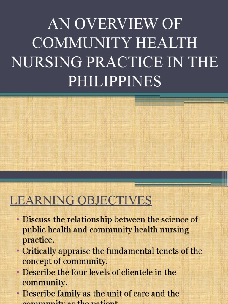 An Overview of Community Health Nursing Practice | PDF | Community ...
