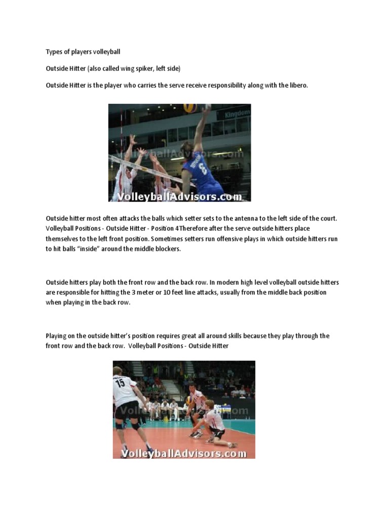 Types of Player | PDF | Volleyball | Recreation