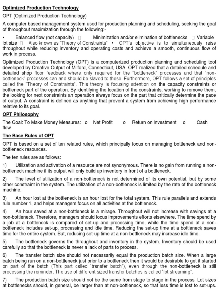 Optimized Production Technology | PDF | Inventory | Mathematical ...