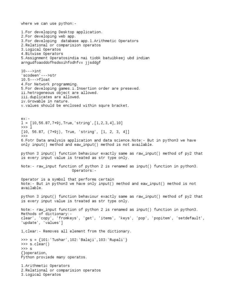 Class 2 Introduction Python | PDF | Python (Programming Language) | Web Application
