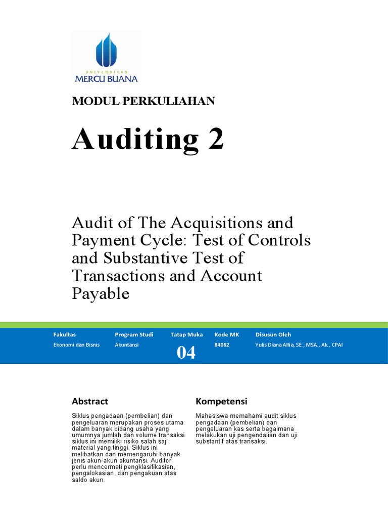 Modul Auditing II (TM4) | PDF