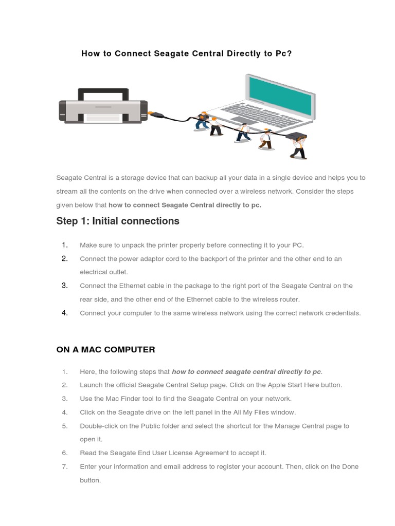 Connect Seagate Central to PC Guide | PDF