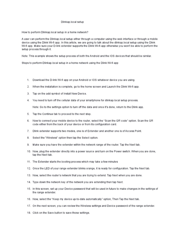 Dlinkap - Local - Dlink Extender Login - Dlinkap Local Setup | PDF | Wi ...