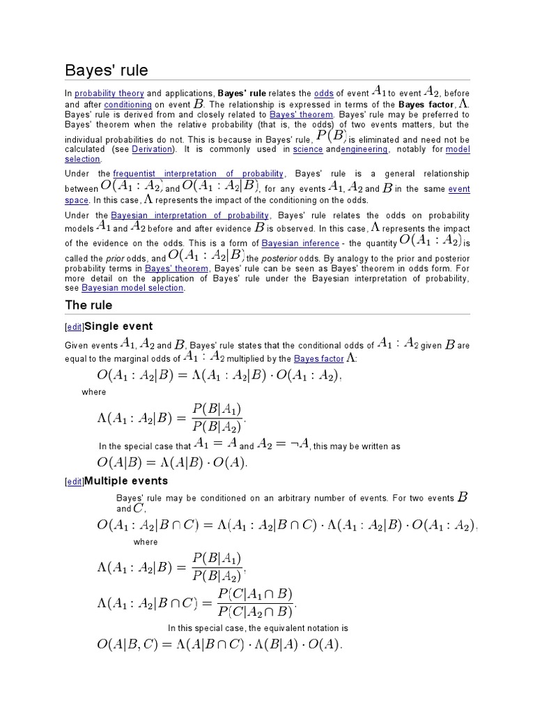 Bayes Rule, Prior, Posterior | PDF | Bayesian Inference | Probability Distribution