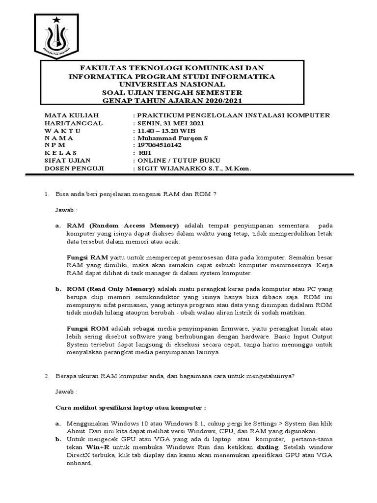 Pengelolaan Instalasi Komputer | PDF | Komputer | Teknologi & Rekayasa