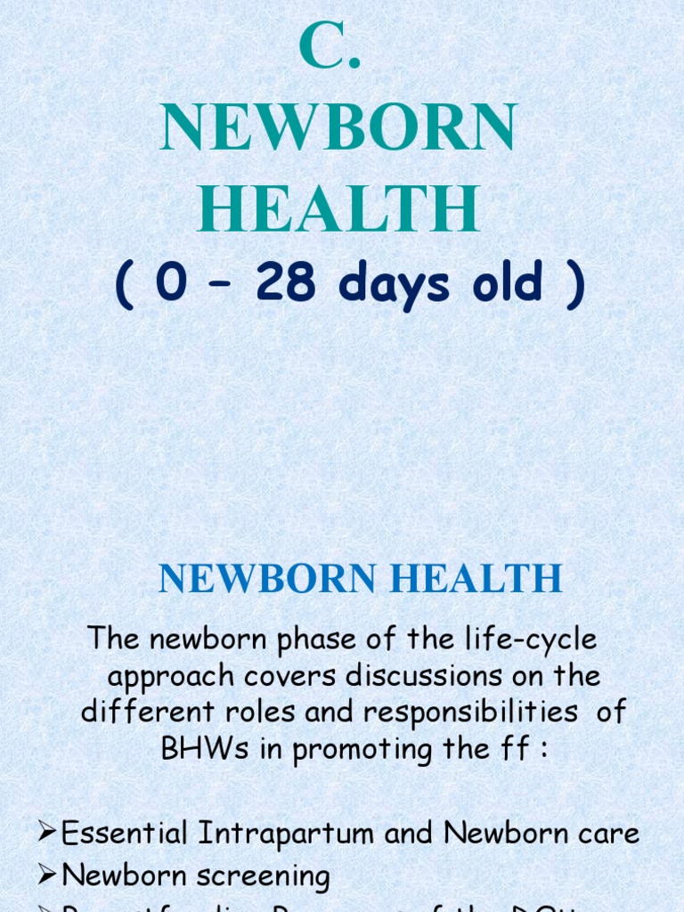 BHW TRAINING Newborn Health | PDF | Breastfeeding | Breast Milk
