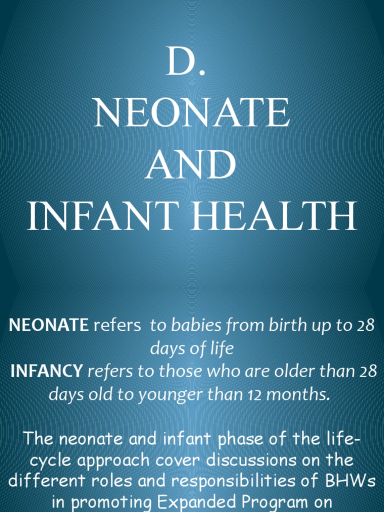 BHW TRAINING Neonate and Infant Health | PDF | Vaccines | Malnutrition