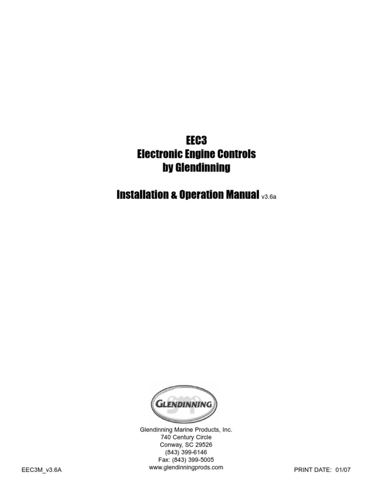 Eec3 Electronic Engine Controls by Glendinning Installation & Operation Manual | Download Free ...
