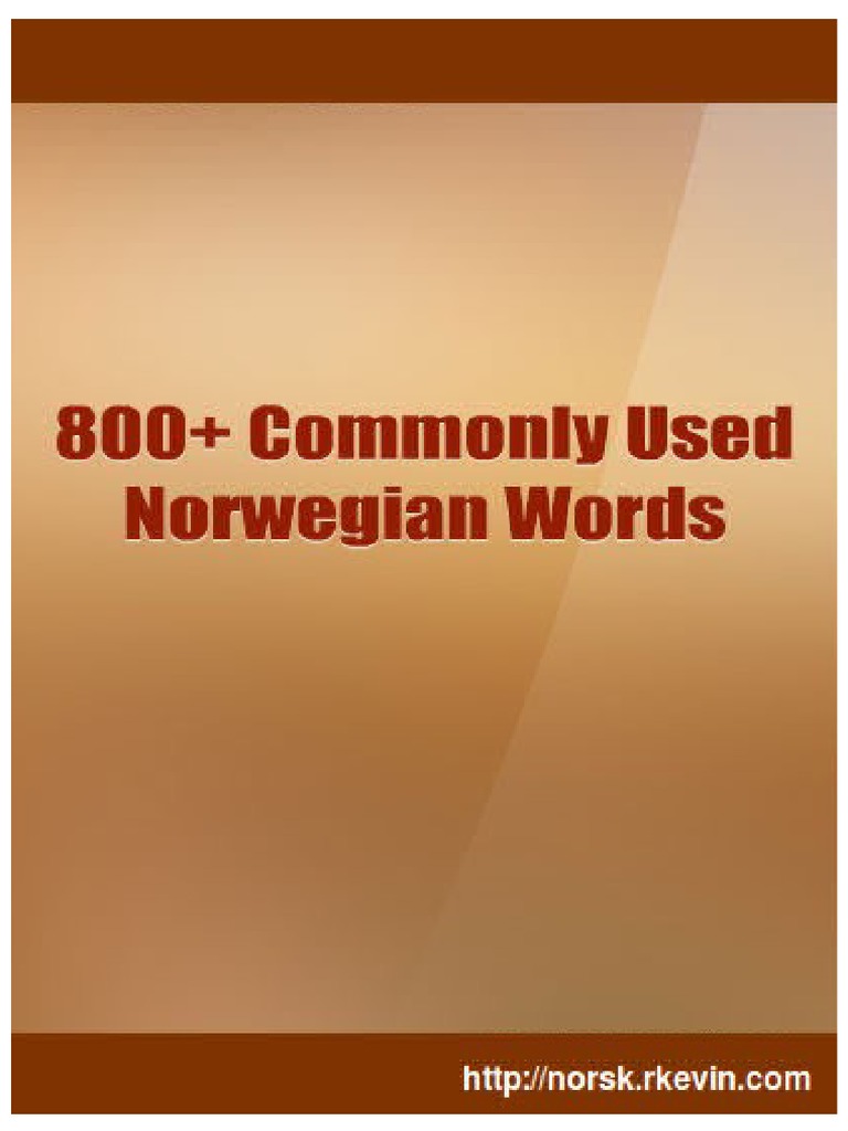 800 Commonly Used Norwegian Words | PDF