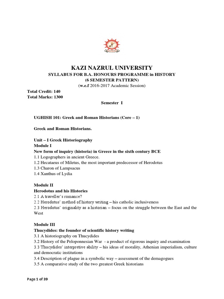 History Programme Syllabus KNU | PDF | Mughal Empire | Socialism