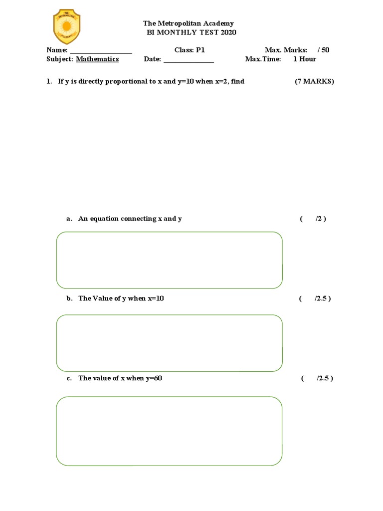 p1 Maths 20 | PDF | Mathematics | Elementary Mathematics