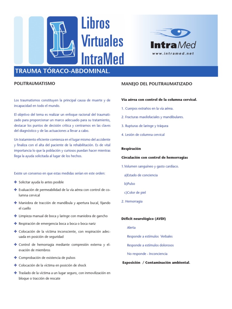 Trauma Tóraco-Abdominal | PDF | Pulmón | Lesión