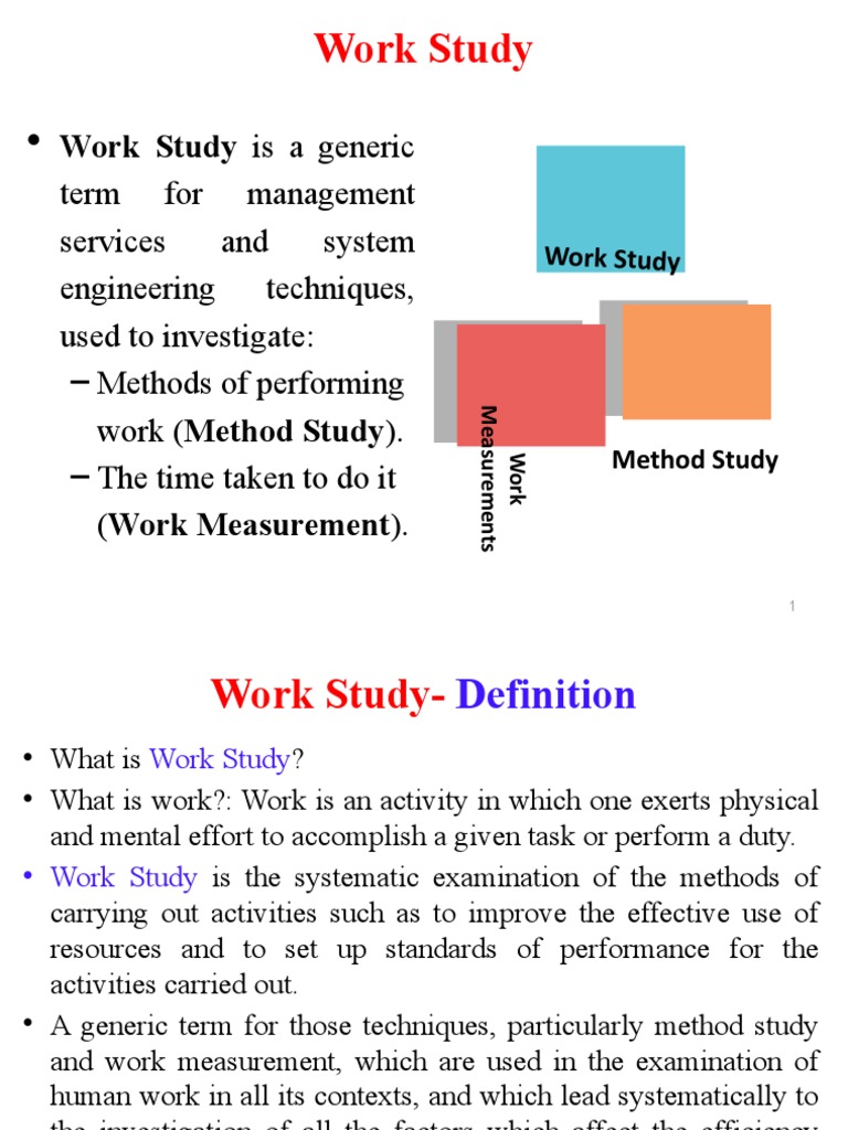 Work Study Is A Generic | PDF | Time | Business
