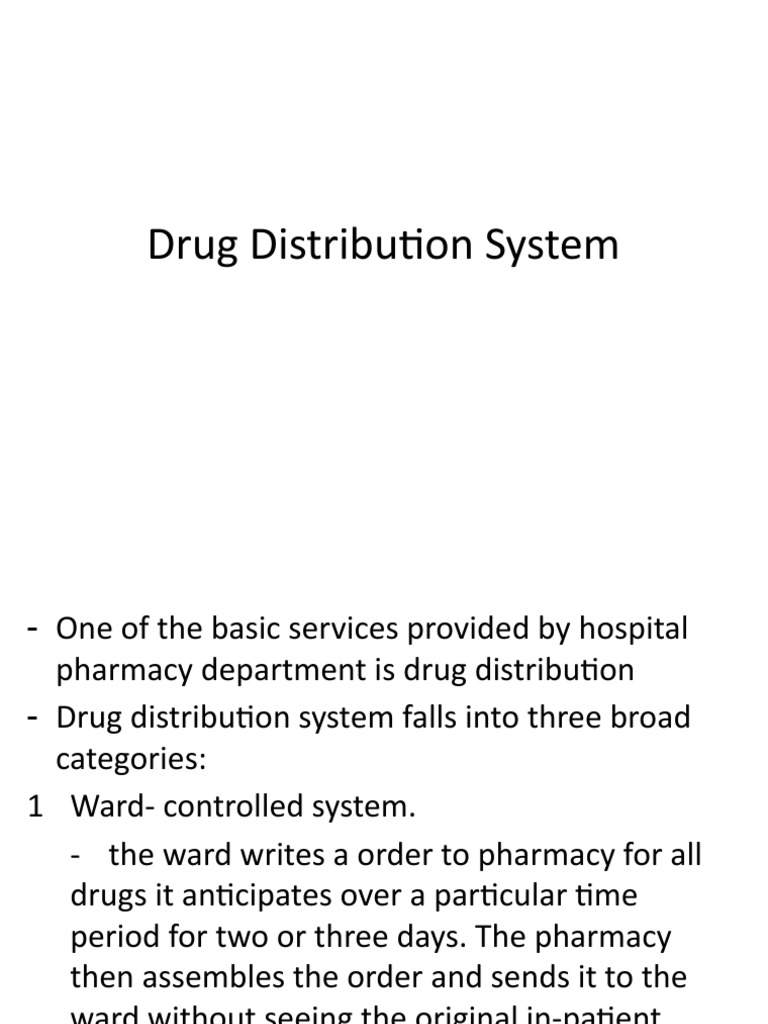 Drug Distribution System | PDF | Pharmacy | Medical Prescription
