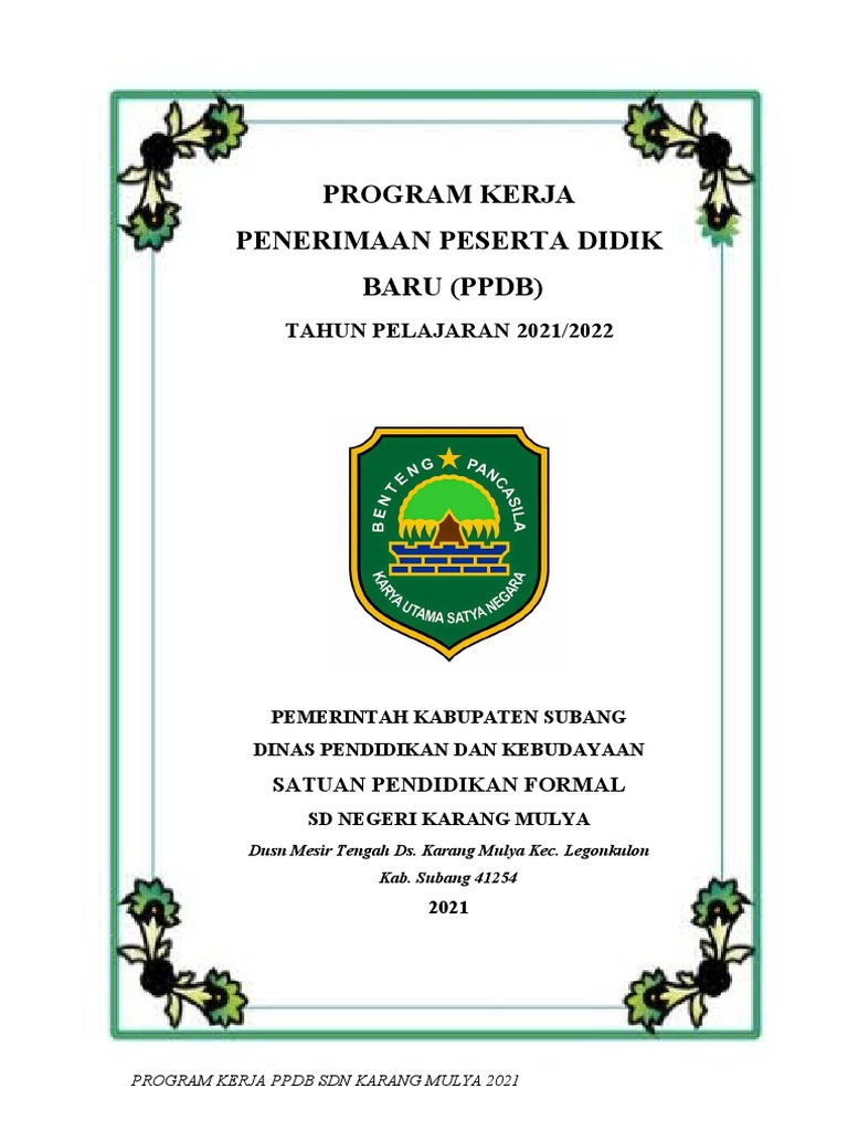 Program Kerja PPDB 21 | PDF | Karier & Perkembangan