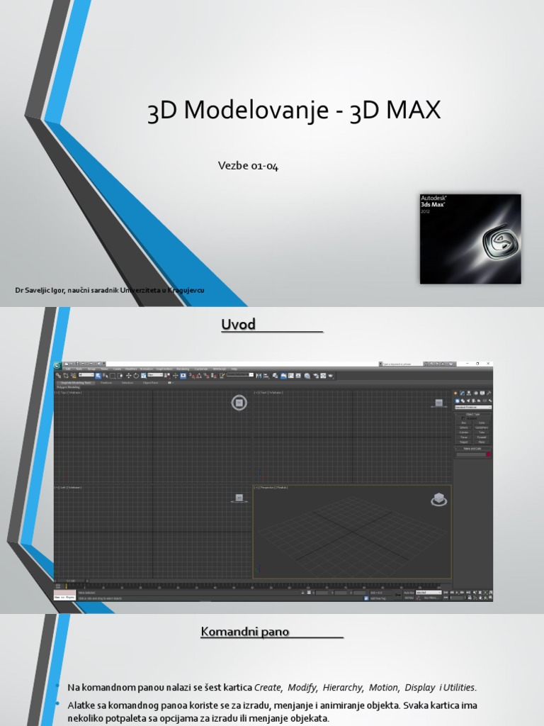 3D Modelovanje 3DMax - Vezbe BR 01-04 | PDF