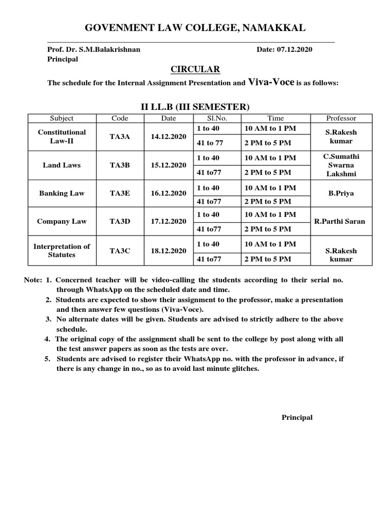 Ii LL.B 3RD Sem Viva Voce SCH | PDF | Justice | Crime & Violence