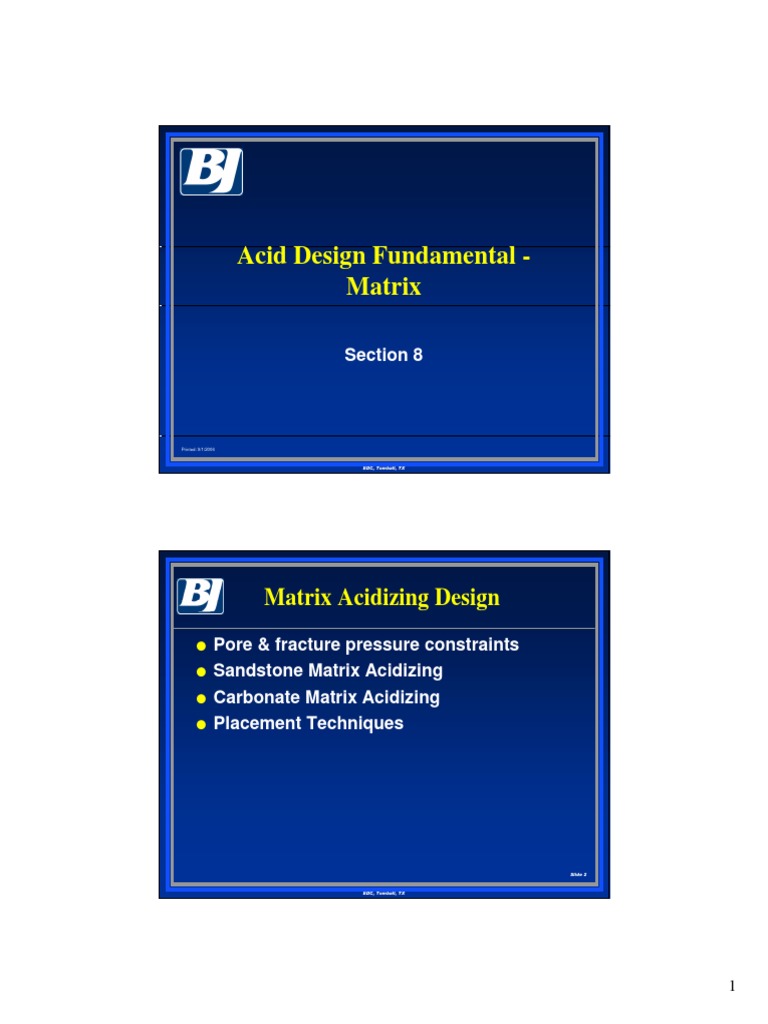 ENG101 FOAE - 08 Acid Design Fundamentals-Matrix | PDF | Porosity ...
