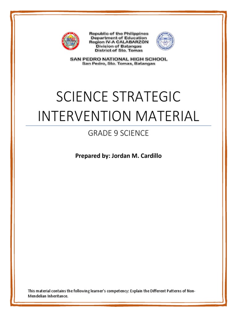 Strategic Intervention Materials | PDF | Dominance (Genetics) | Allele
