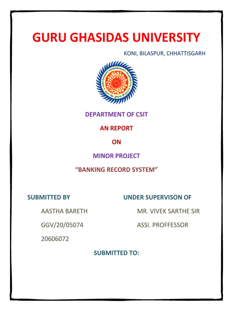 Project Report On Bank Management | PDF | C++ | Computer Programming