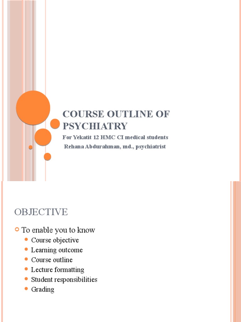 Psychiatry Course Outline for Students | PDF | Mental Disorder | Psychiatry