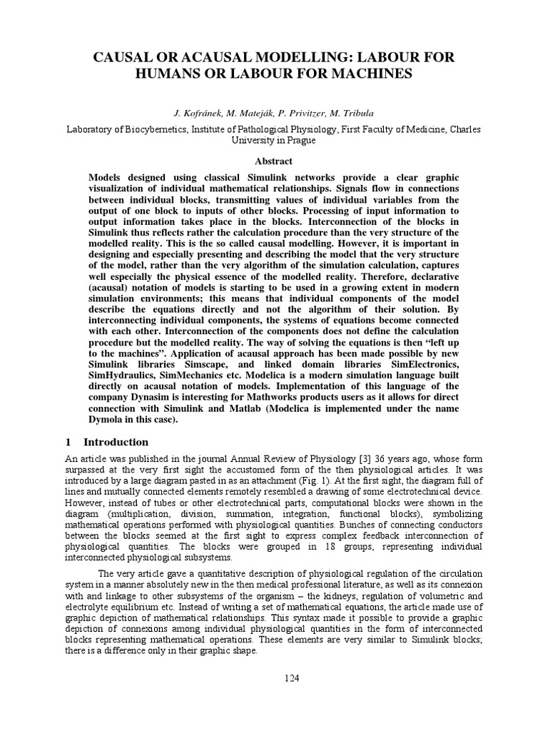 Causal or Acausal Modelling: Labour For Humans or Labour For Machines ...